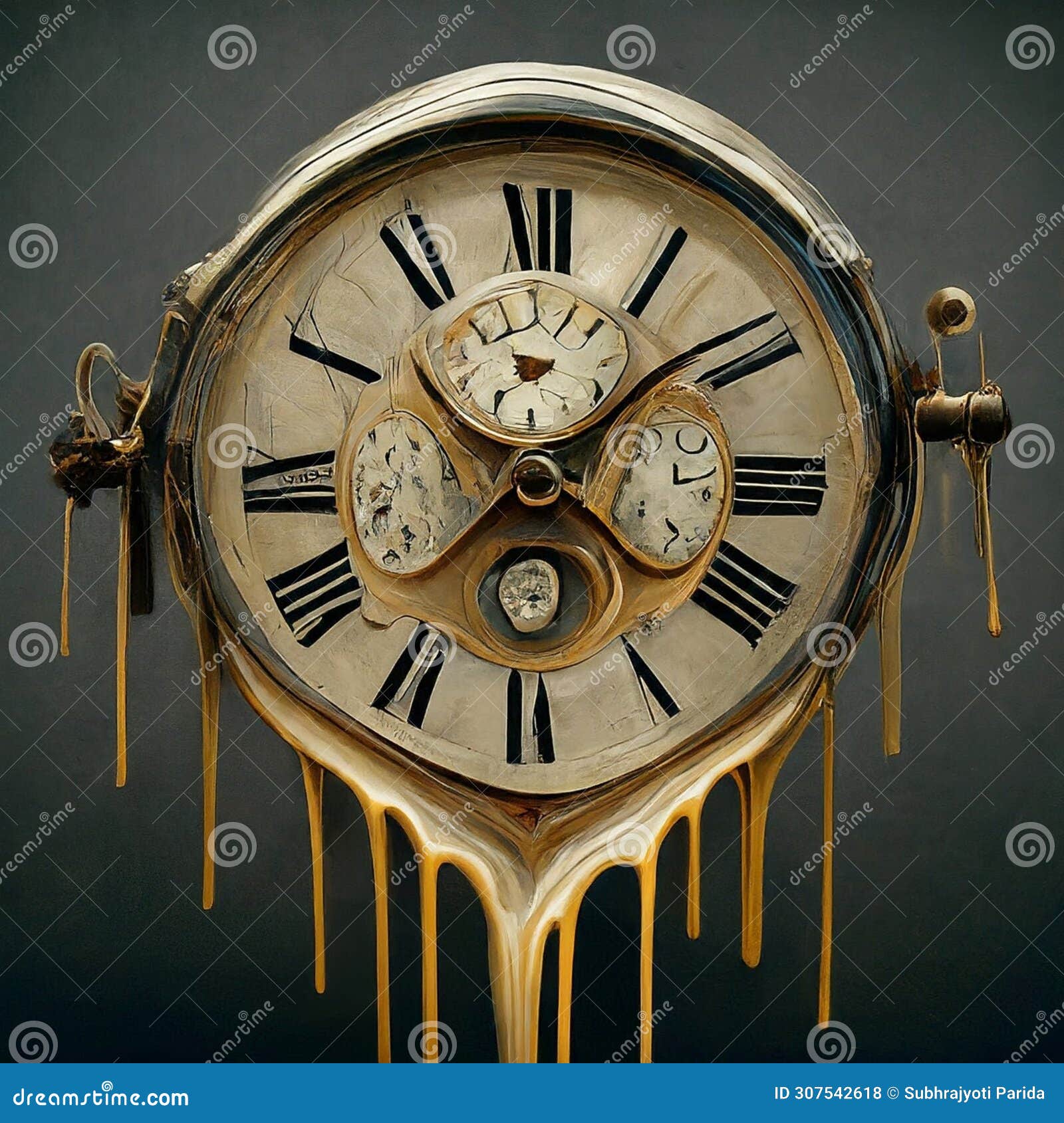 AI Generated Abstract Art Depicting a Melting Wall Clock Stock Photo ...