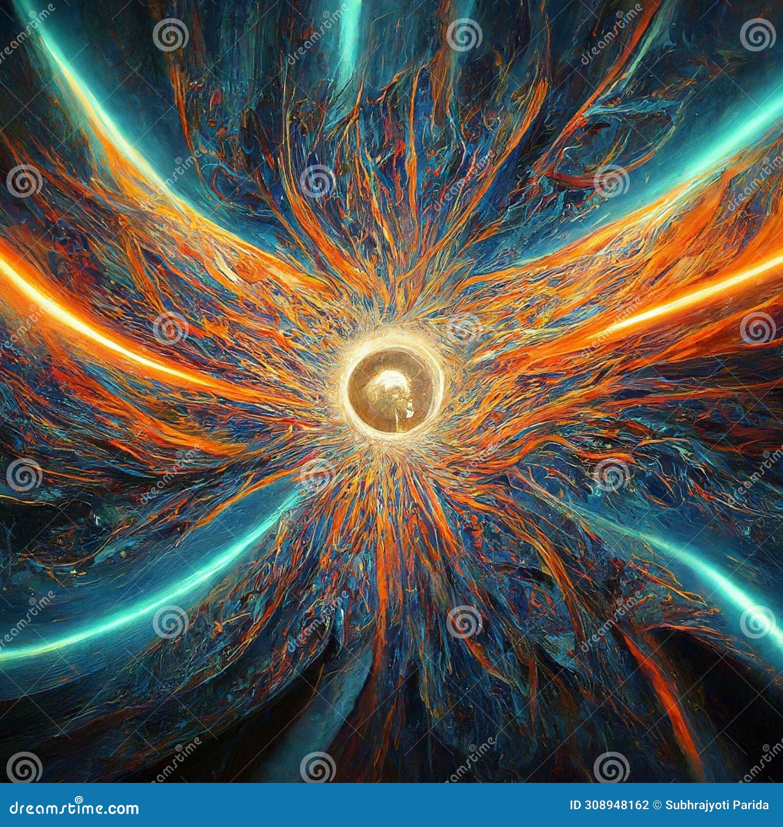 AI Generated Abstract Artwork Depicting Bright Rays of Light Emitting ...