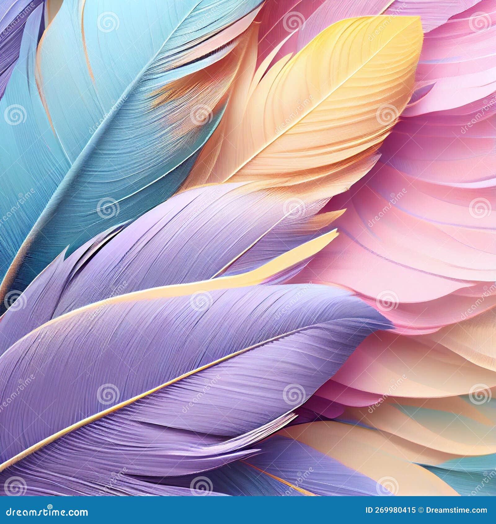 Pastel Feather Dreams Background, Made with Generative AI Stock ...