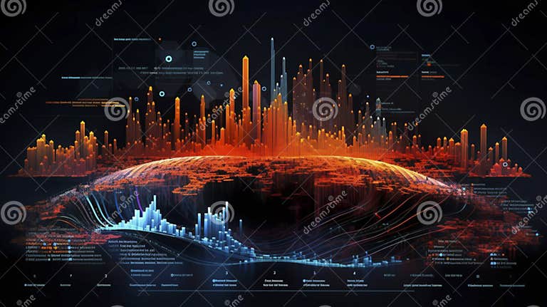 AI Generated, Abstract Futuristic Infographic with Visual Data ...