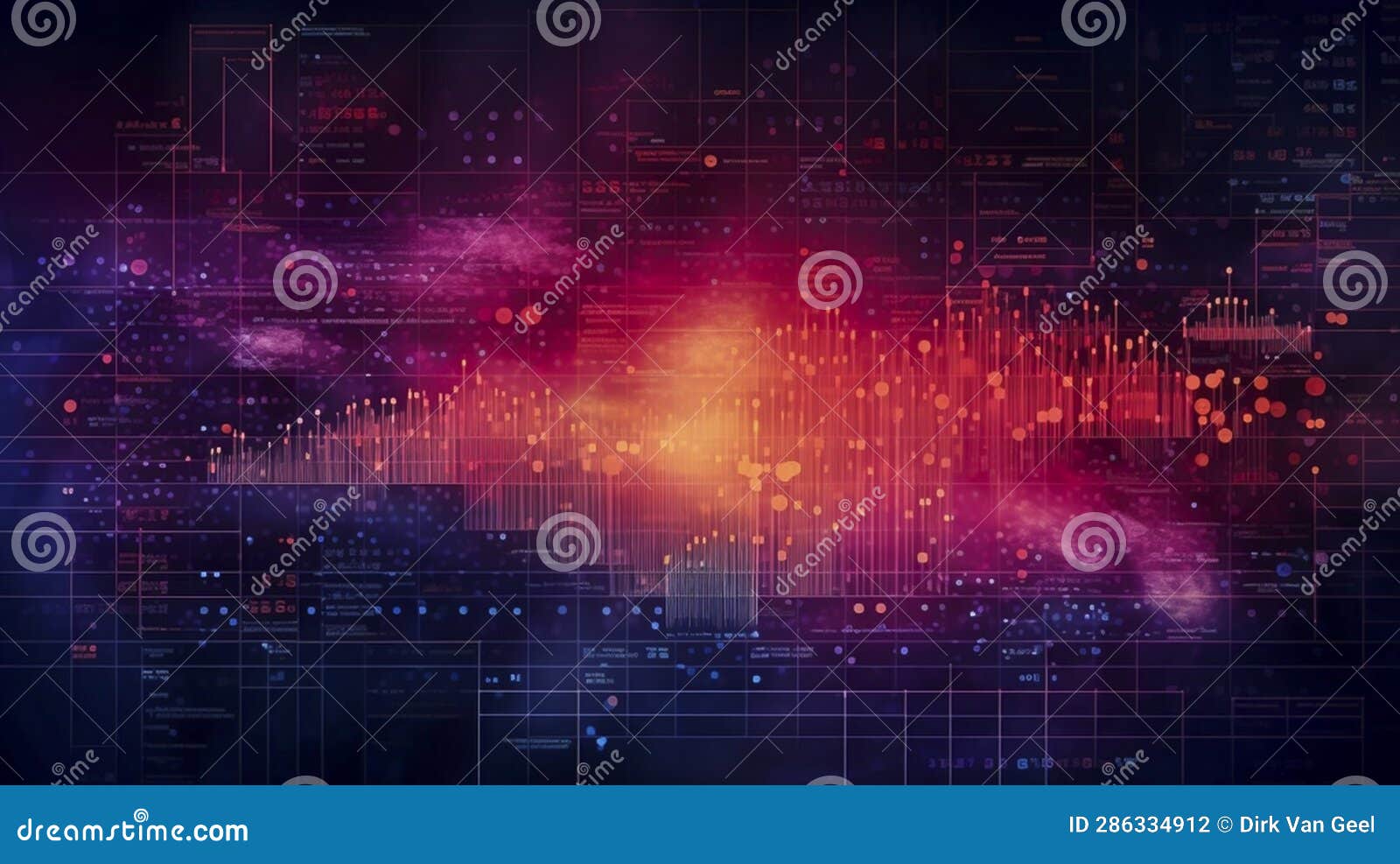 AI Generated, Abstract Futuristic Infographic with Visual Data Complexity, Represent Big Data ...