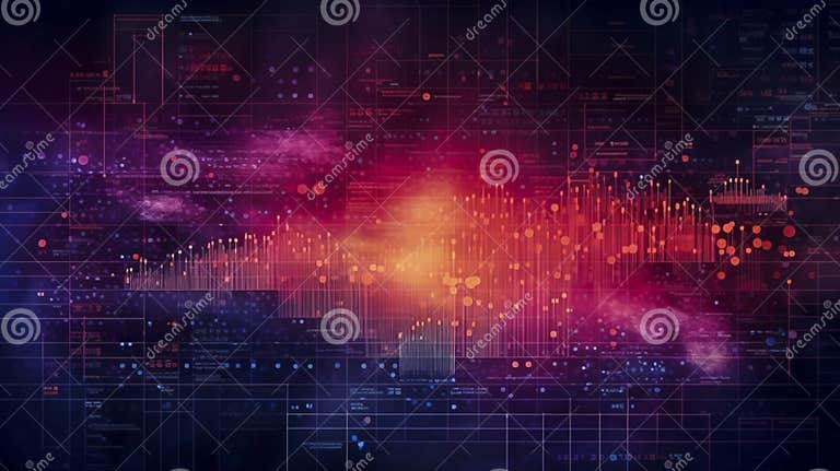 AI Generated, Abstract Futuristic Infographic with Visual Data Complexity, Represent Big Data ...