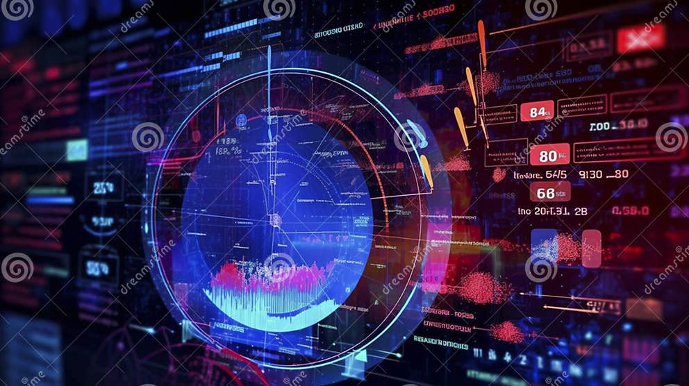 AI Generated, Abstract Futuristic Infographic with Visual Data Complexity, Represent Big Data ...