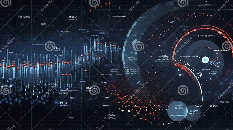AI Generated, Abstract Futuristic Infographic with Visual Data Complexity, Represent Big Data ...