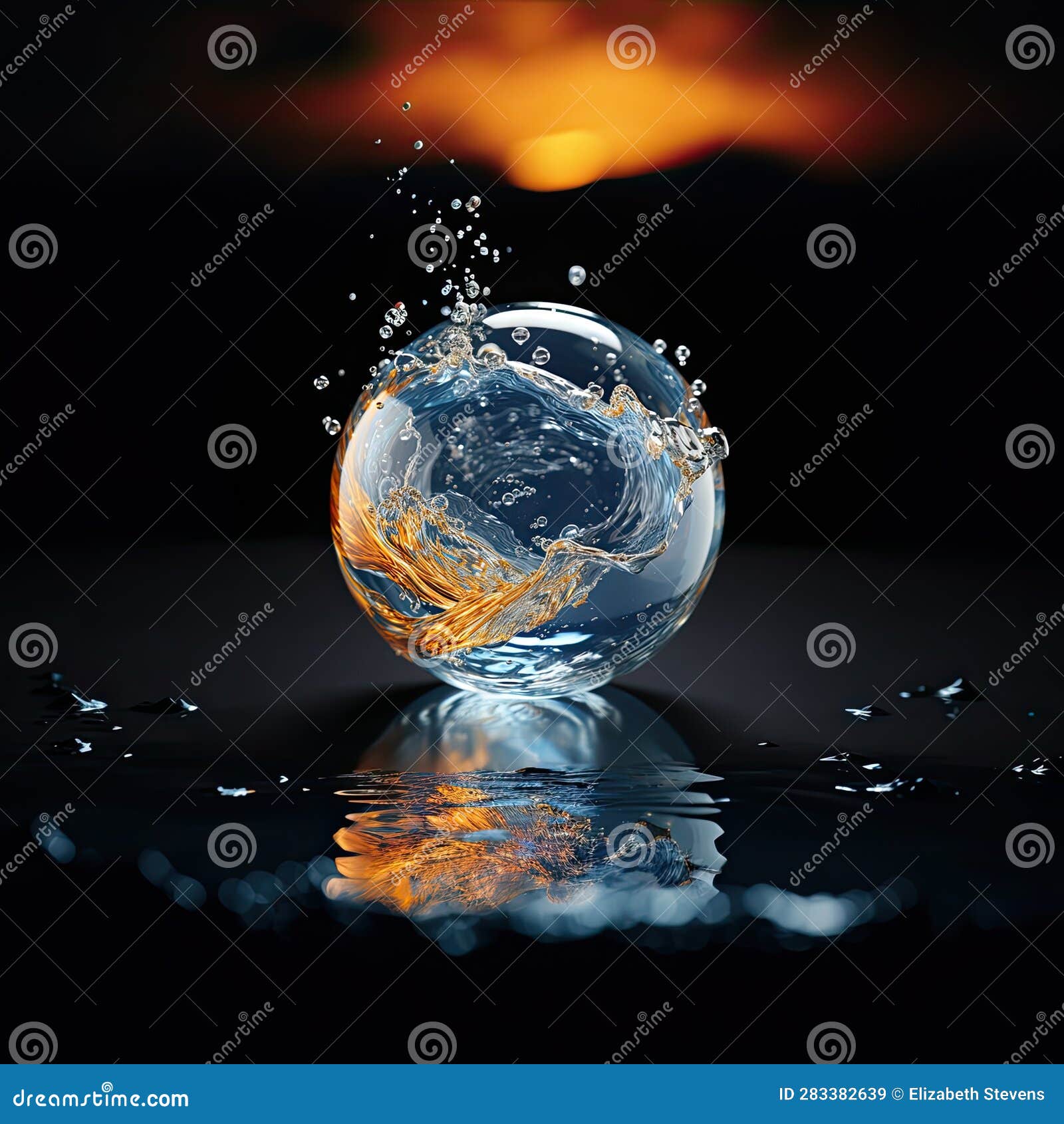Earth - Planet of Fire and Water Stock Illustration - Illustration of ...