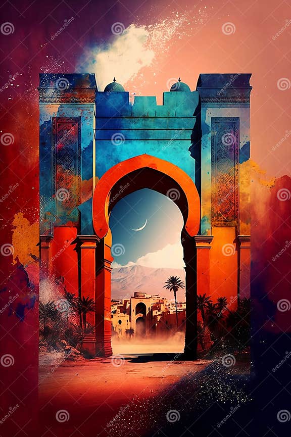 AI Generated Abstract of Morocco Stock Illustration - Illustration of ...