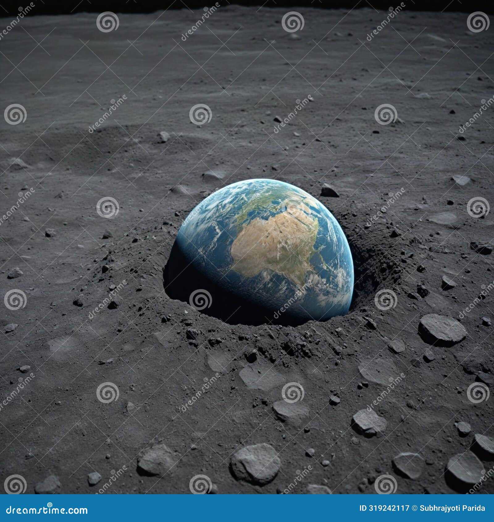 AI Generated Abstract Image of an Earth Like Planet Fallen in a Lunar ...