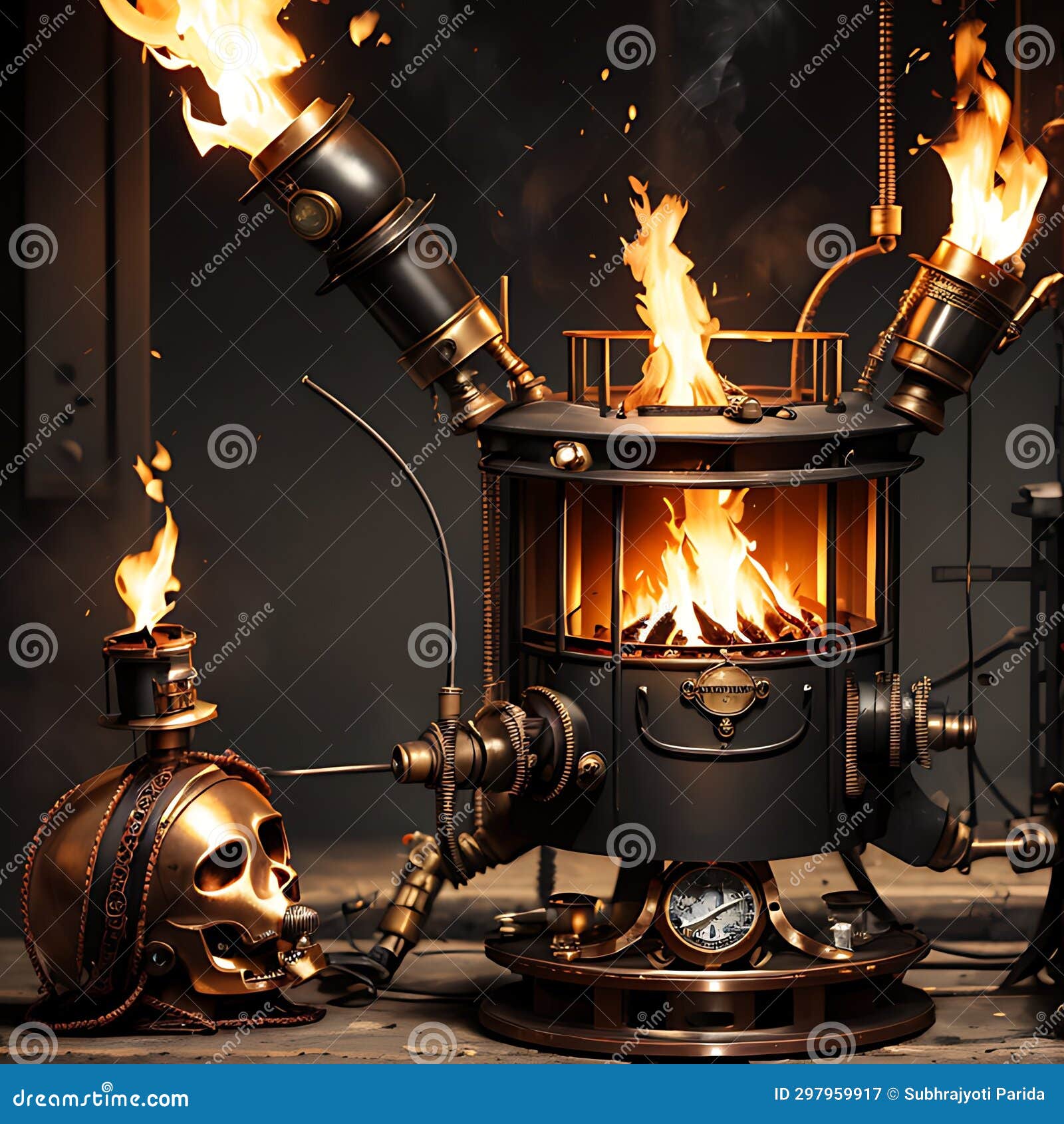 AI Generated Abstract Image of Flames of Fire Being Generated in a ...