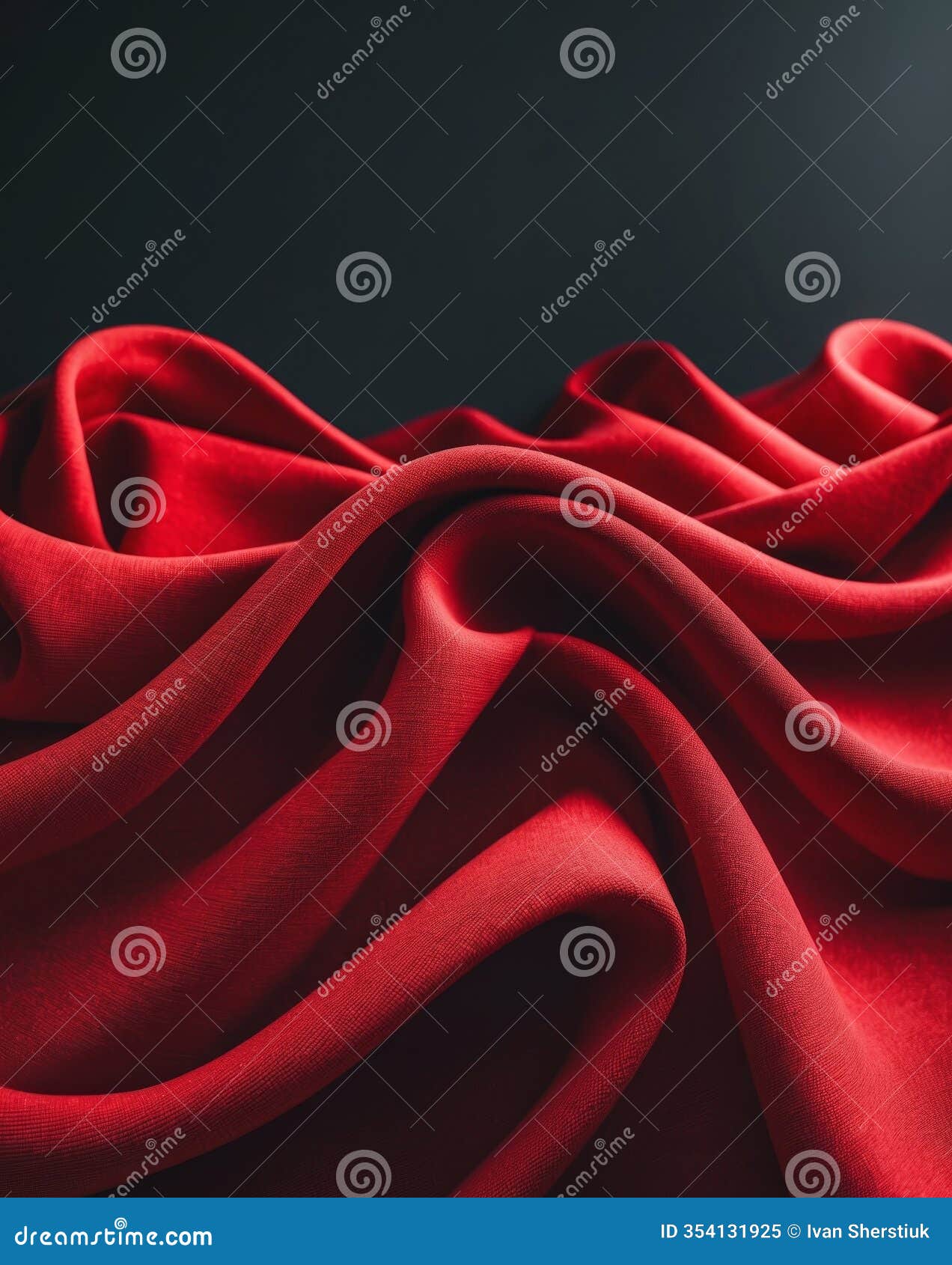 Abstract Red Fabric Waves on Dark Background Stock Image - Image of ...