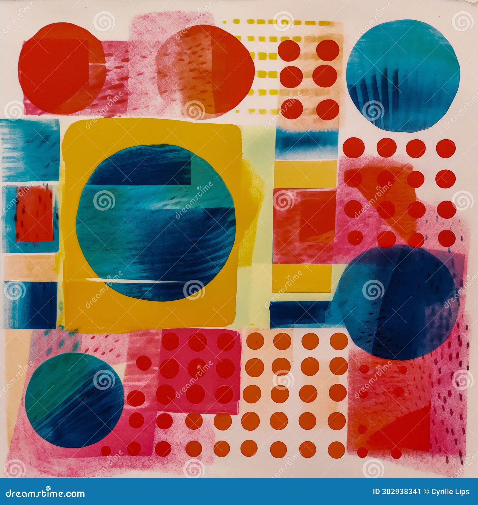 AI-Generated Abstract Riso Style Image with Pastel Colors Stock ...