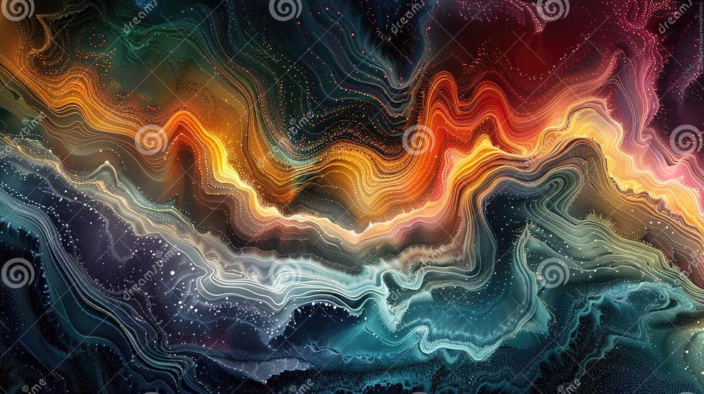 AI-generated Abstract Visual, Showcasing Unique Patterns and Textures Created through Machine ...