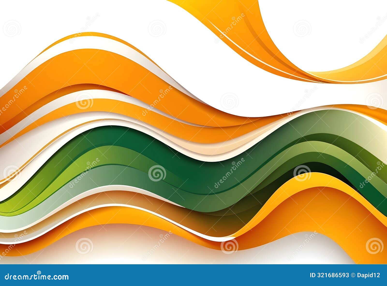 An Abstract Wave Background in Tricolor on White Background Stock ...