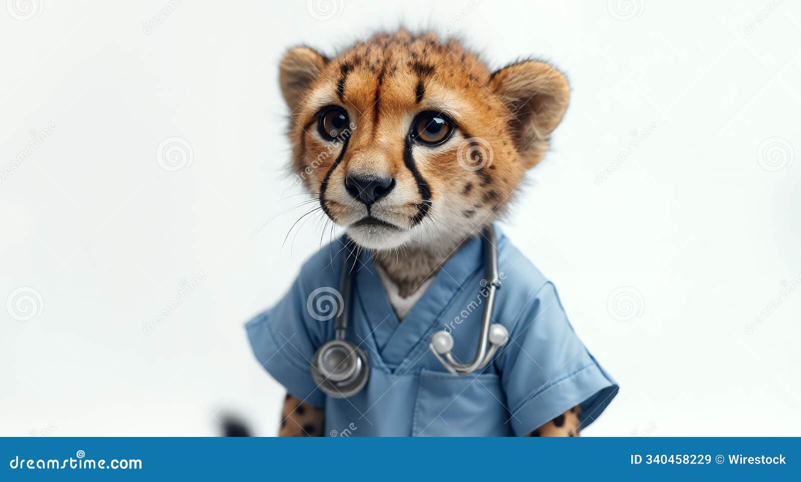 AI-generated Adorable Cheetah Cub Dressed As a Doctor with a ...