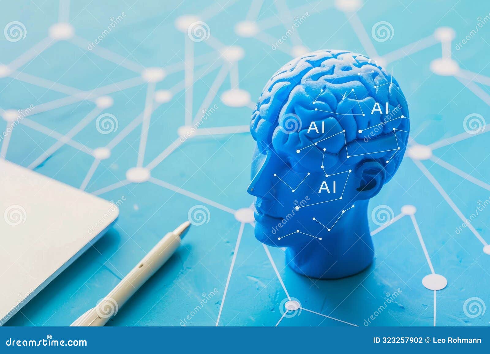 AI Brain Model with Circuit Board Background, Representing Artificial Intelligence, Data ...