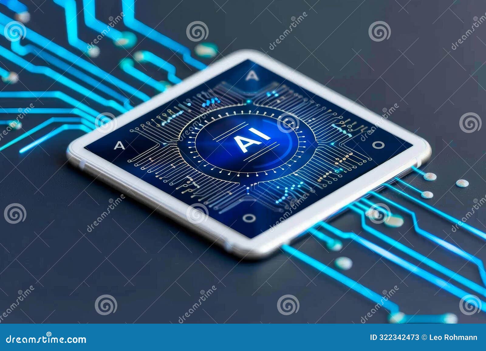 AI Chip Embedded in a Tablet, Showcasing Advanced Artificial ...