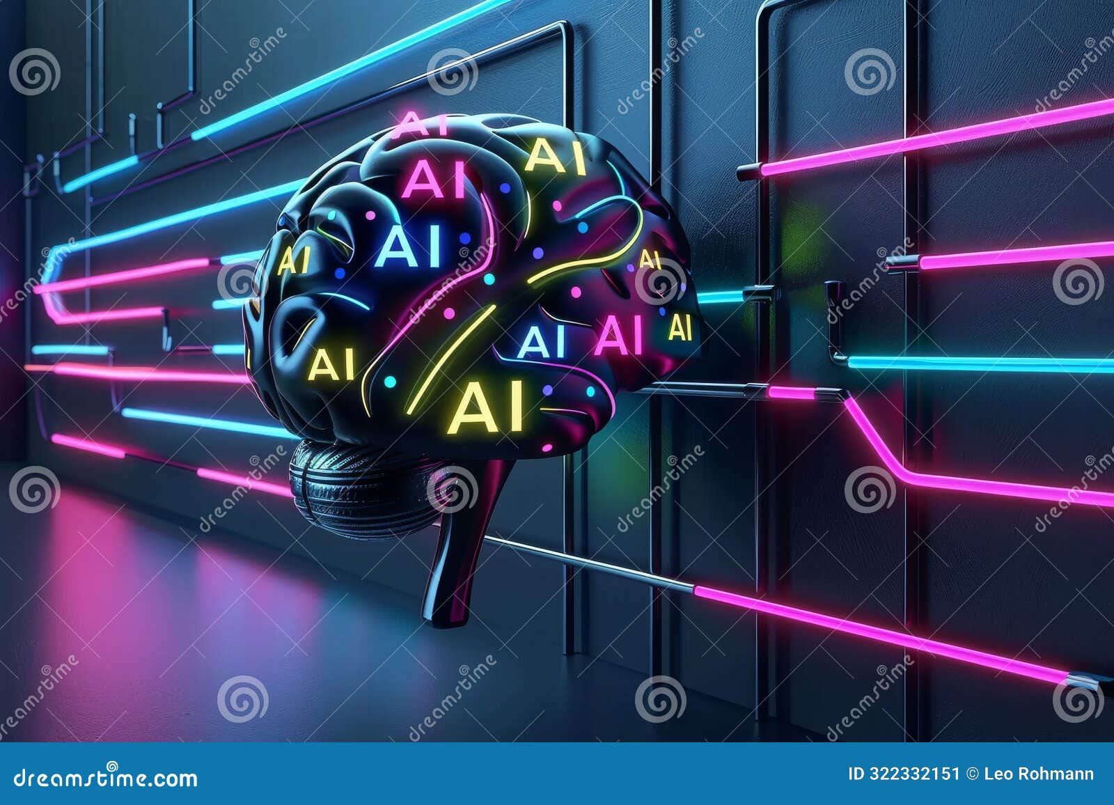 AI Circuit Board with Glowing Core, Advanced Artificial Intelligence ...