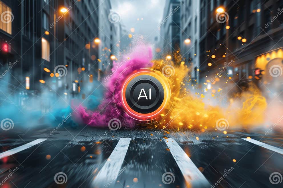 AI Explosion Effect with Vibrant Colors in an Urban Setting ...