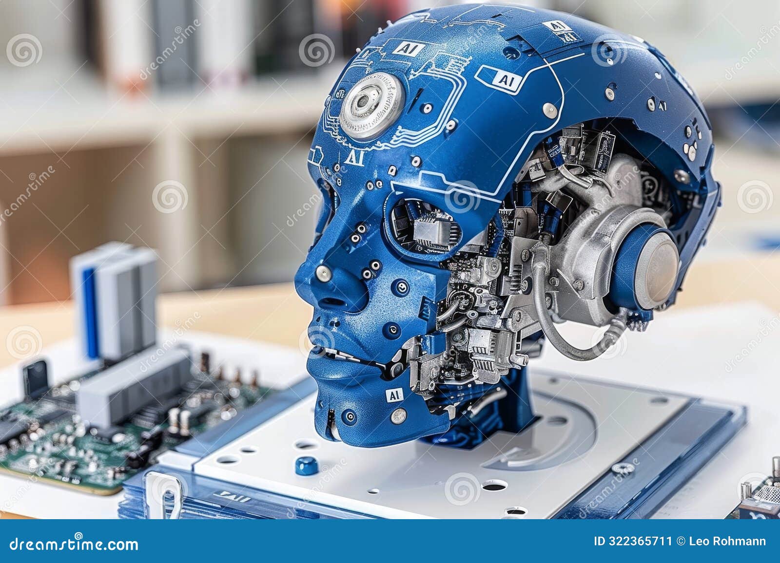 AI Robot Head Model, Capturing Advanced Technology and Artificial ...