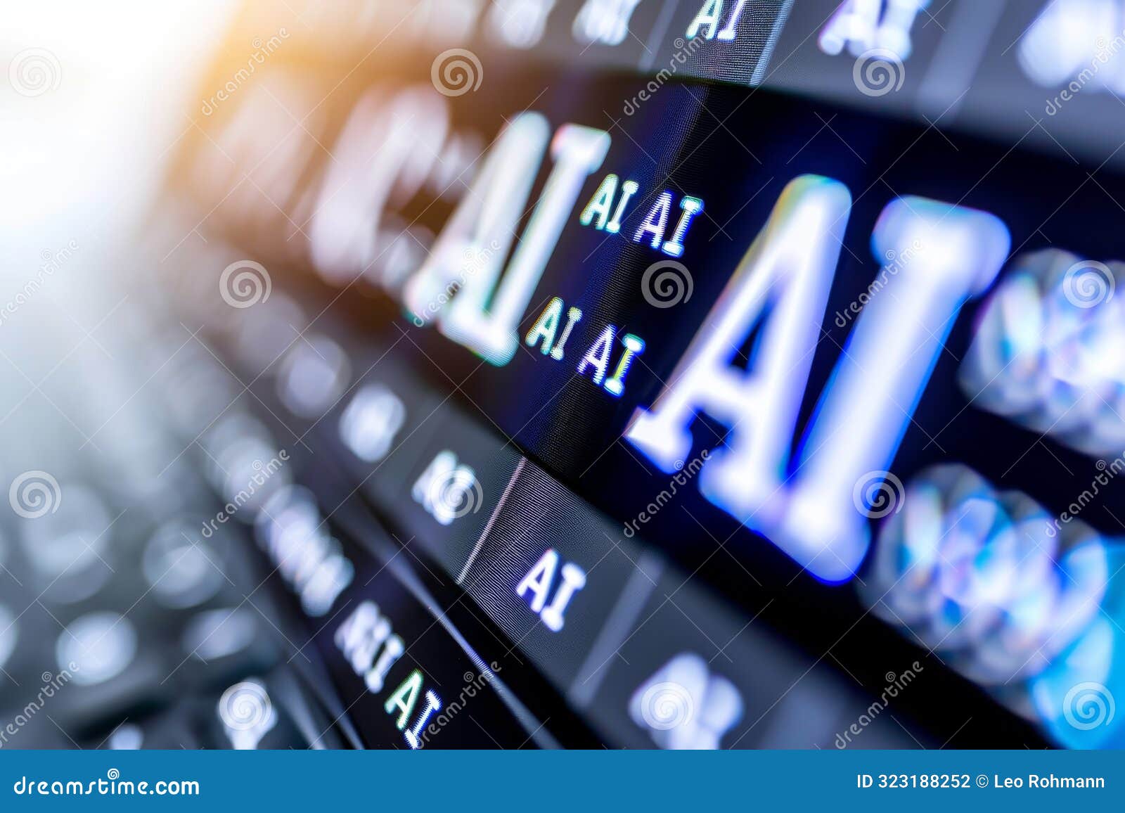 AI Symbol on High Tech Display, Futuristic Digital Interface, Advanced ...