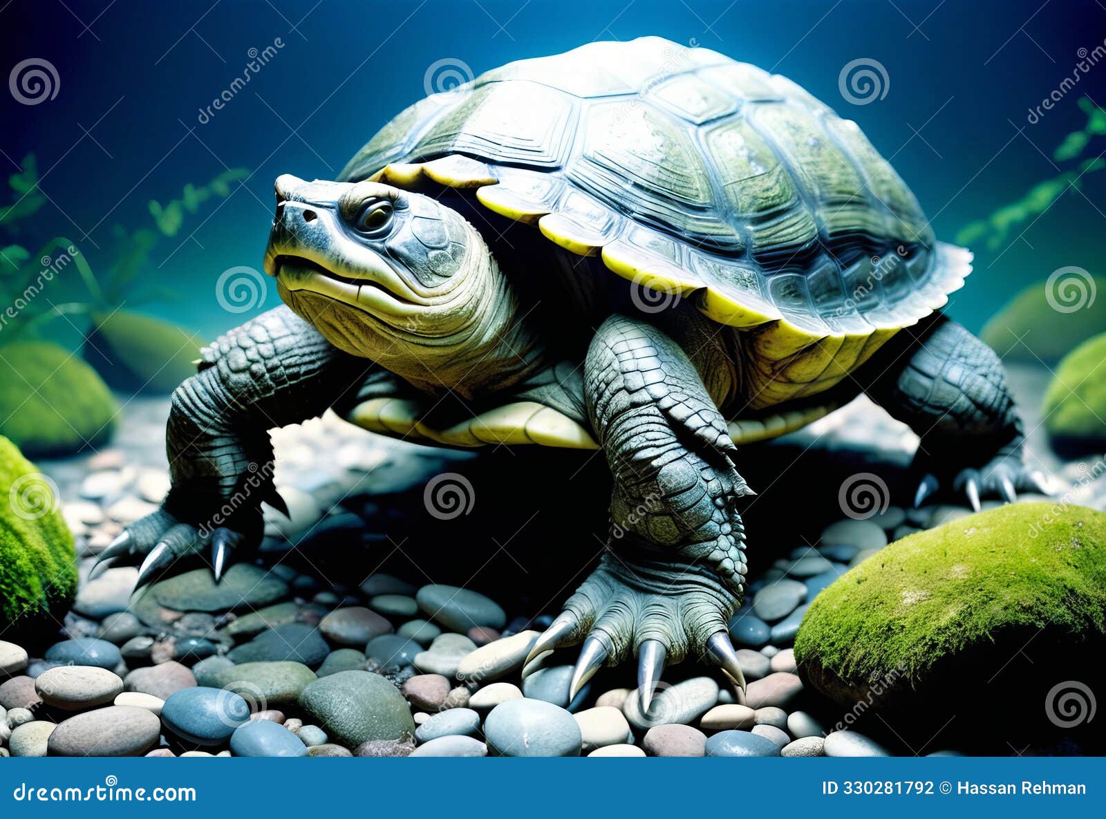 American Snapping Turtle Walking with Leg and Claws Extended Stock ...