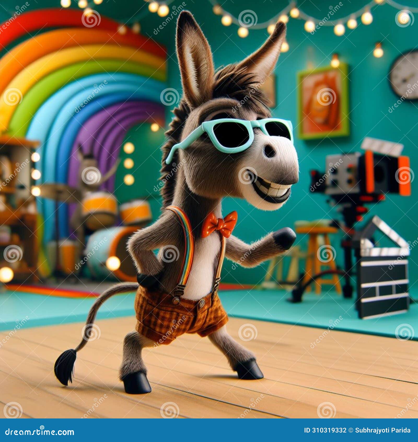 Donkey Wearing Business Suit Being Applauded By People Vector Cartoon ...