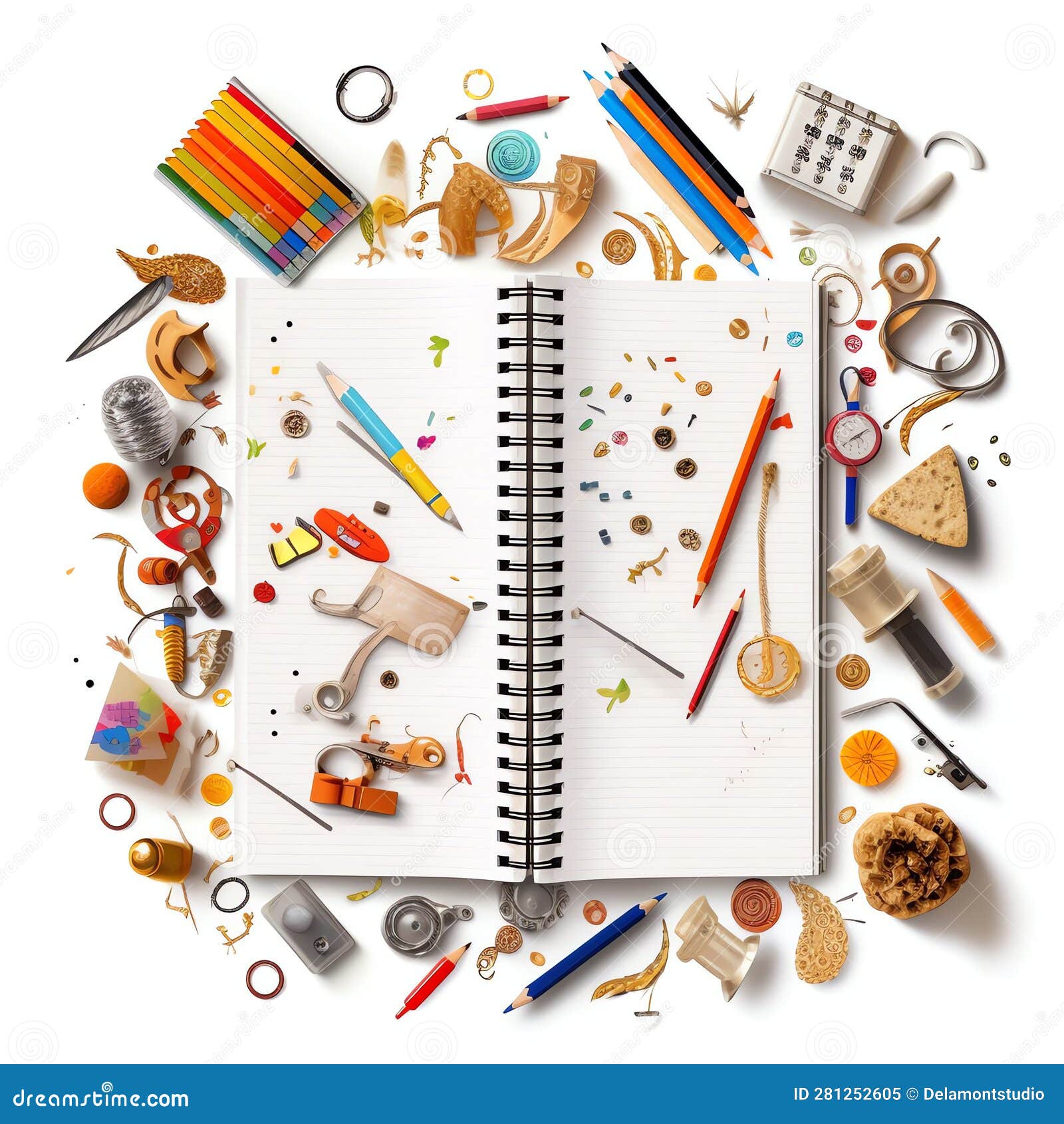 School_Tools_with_Notebook_Paper2 Stock Illustration - Illustration of ...