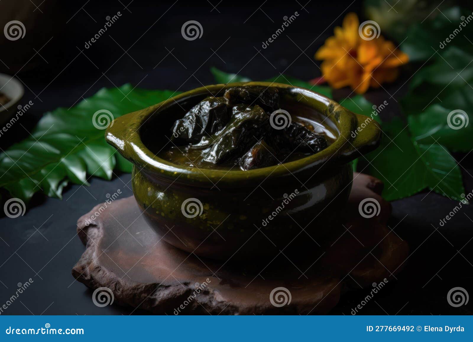 AI Generated Appetizing Lechon Spit-roasted Pig In A Dark Green Bowl ...