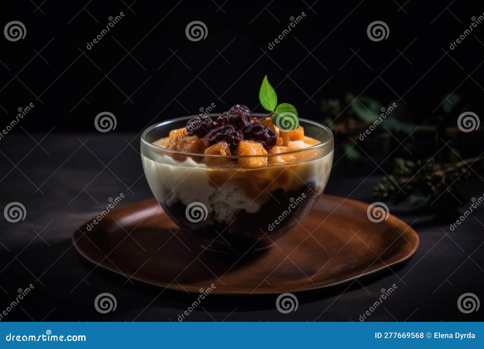 AI Generated Appetizing Taho in a Dark Green Bowl Stock Illustration ...