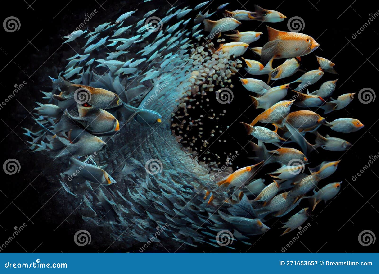Synchronized Fish Mosaic, Made with Generative AI Stock Illustration ...