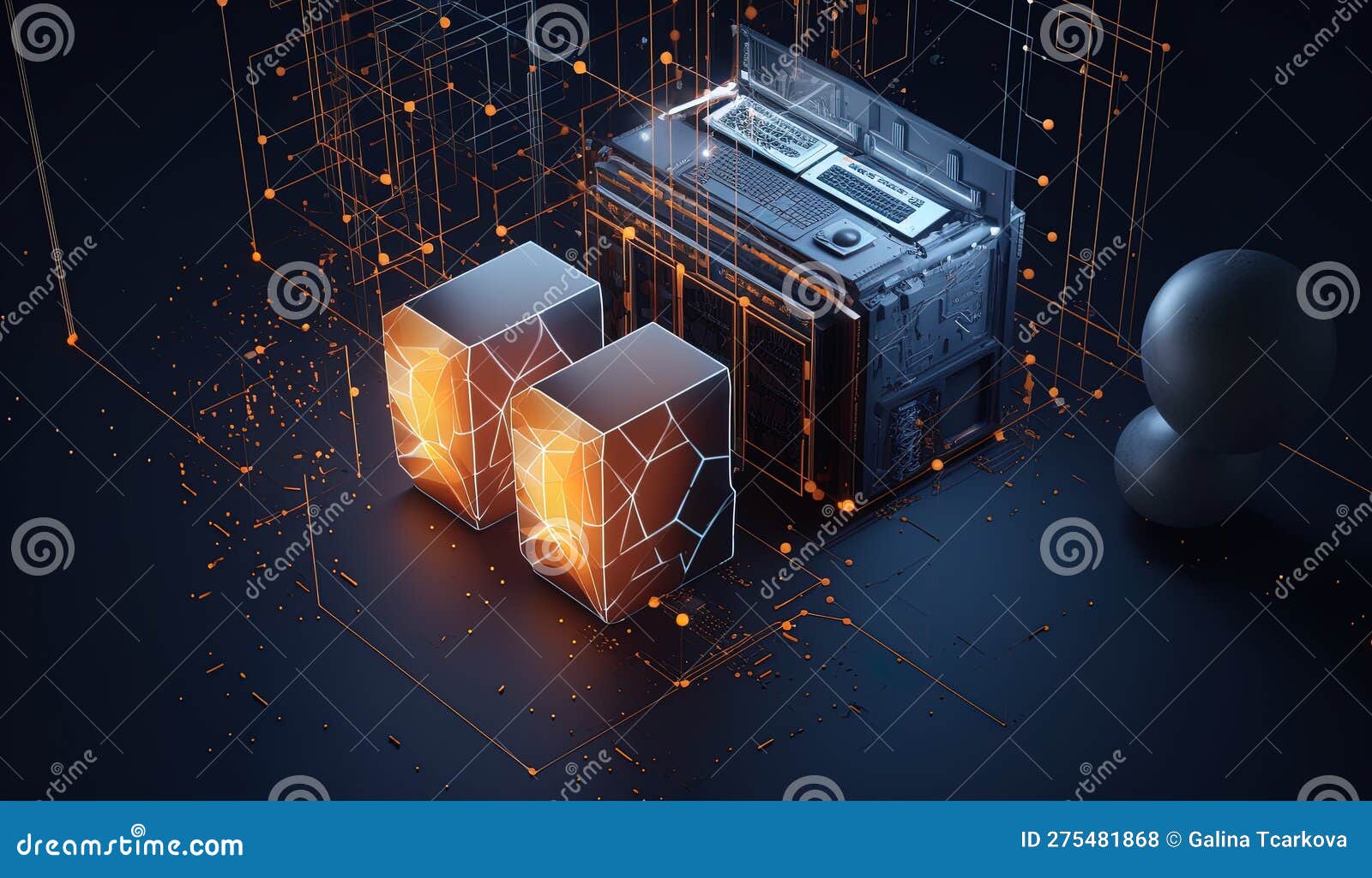 RTX Heistcore: a Futuristic Cyber Network Heist Stock Illustration ...