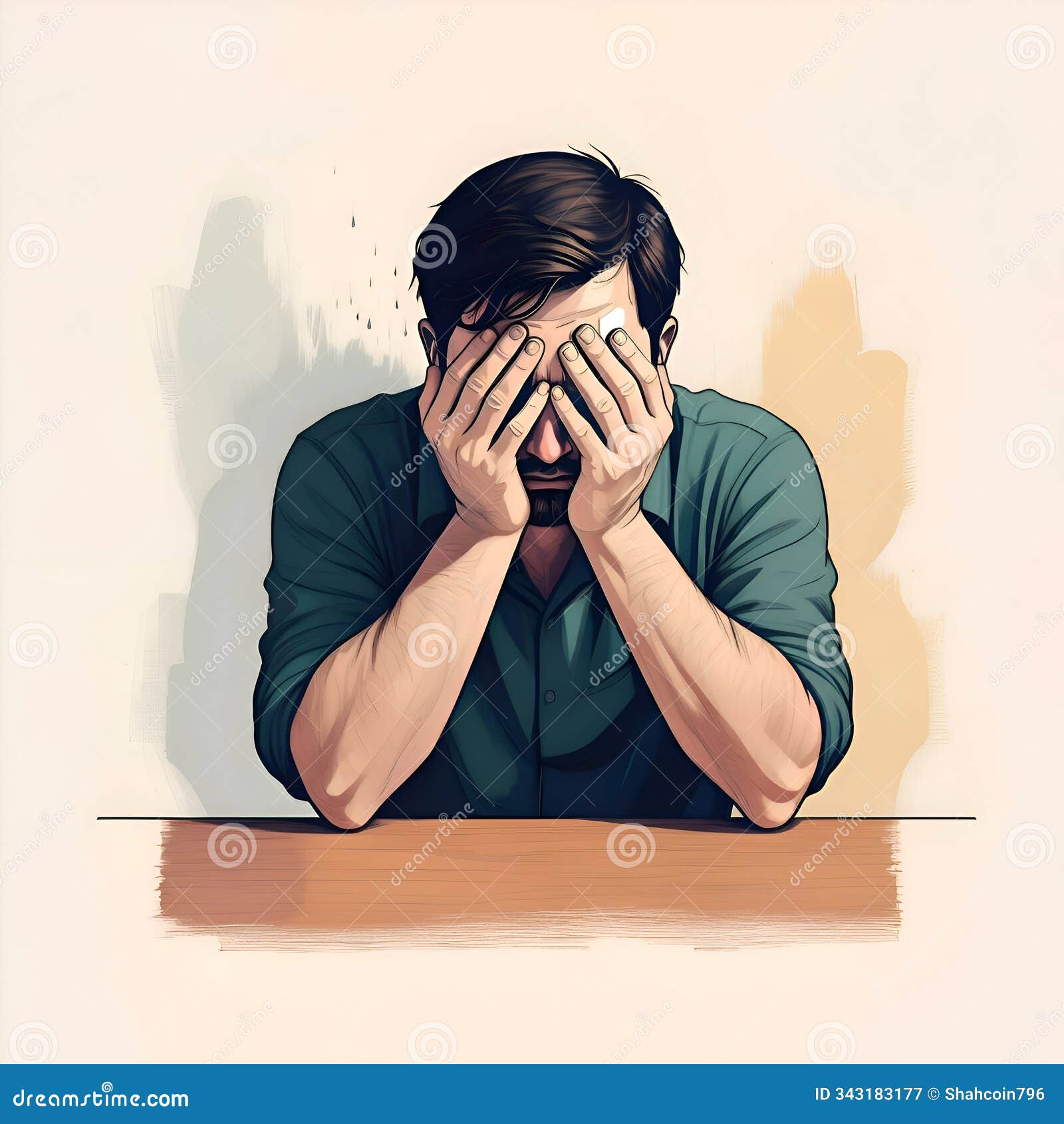 AI-Generated Art of Despair and Isolation Stock Illustration ...