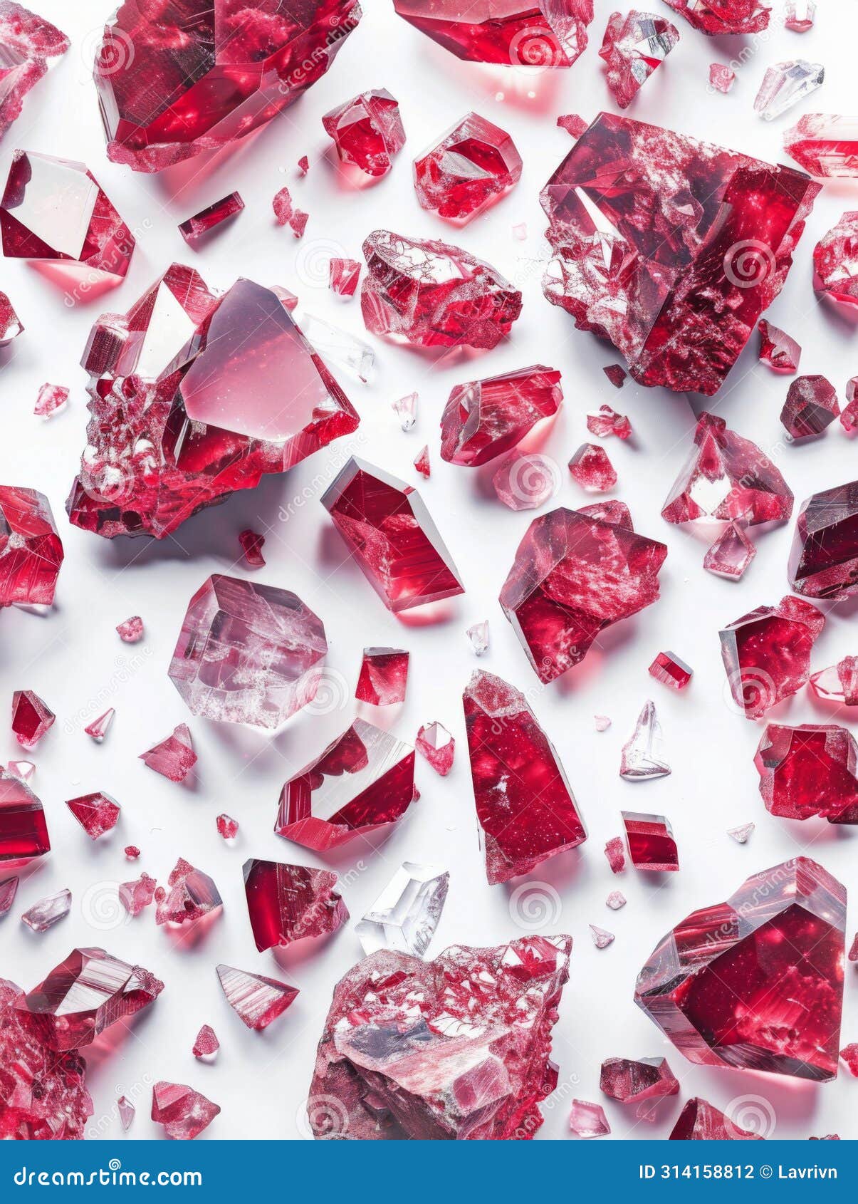 Ai Generated Art Different Shape Size and Form Red Ruby Stones Thrown ...