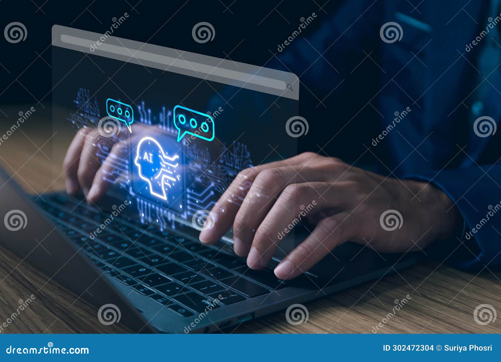 AI Generated Artificial Intelligence Chatbot, Humans Use AI Technology ...