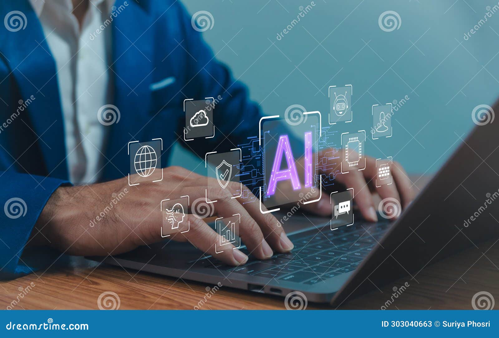 AI Generated Artificial Intelligence Chatbot, Humans Use AI Technology ...