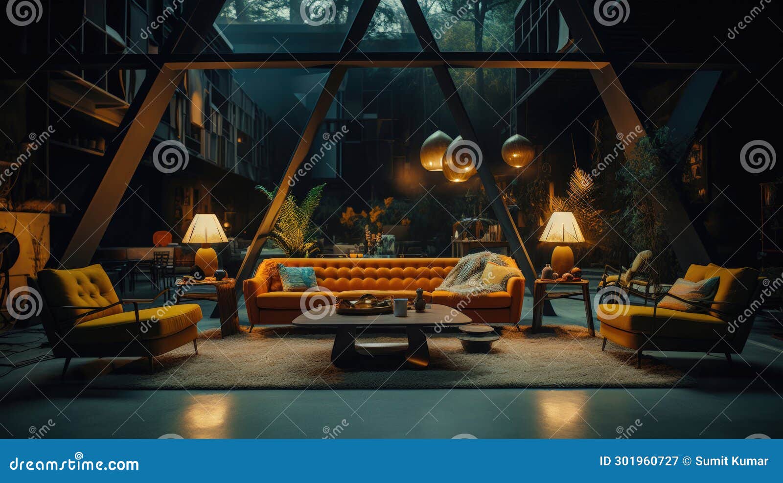 AI Generated Artistic Designs Visualizing Beauty in Unconventional Interiors Stock Illustration ...