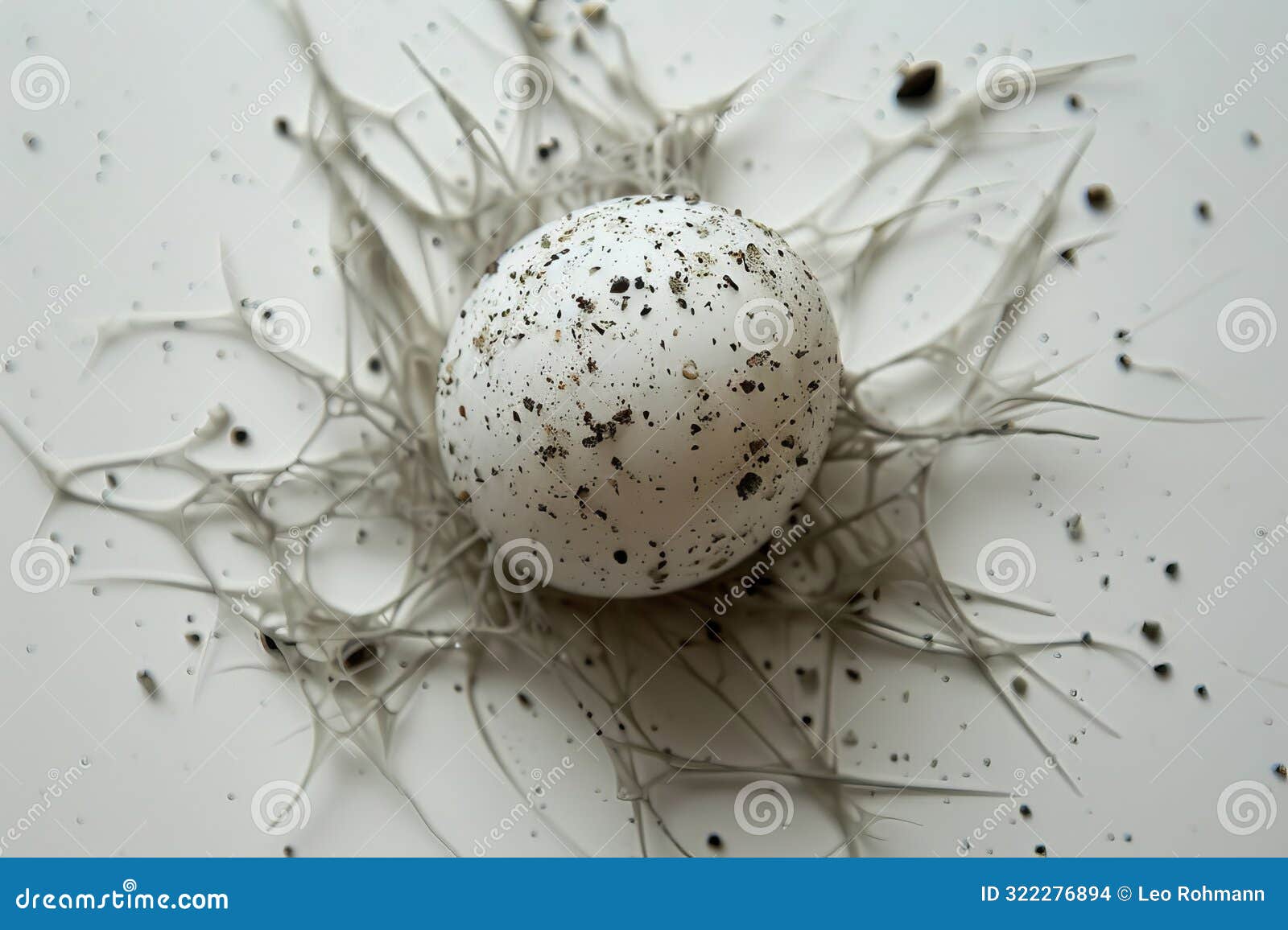 Artistic Egg Splatter on a White Surface, Perfect for a Creative and ...