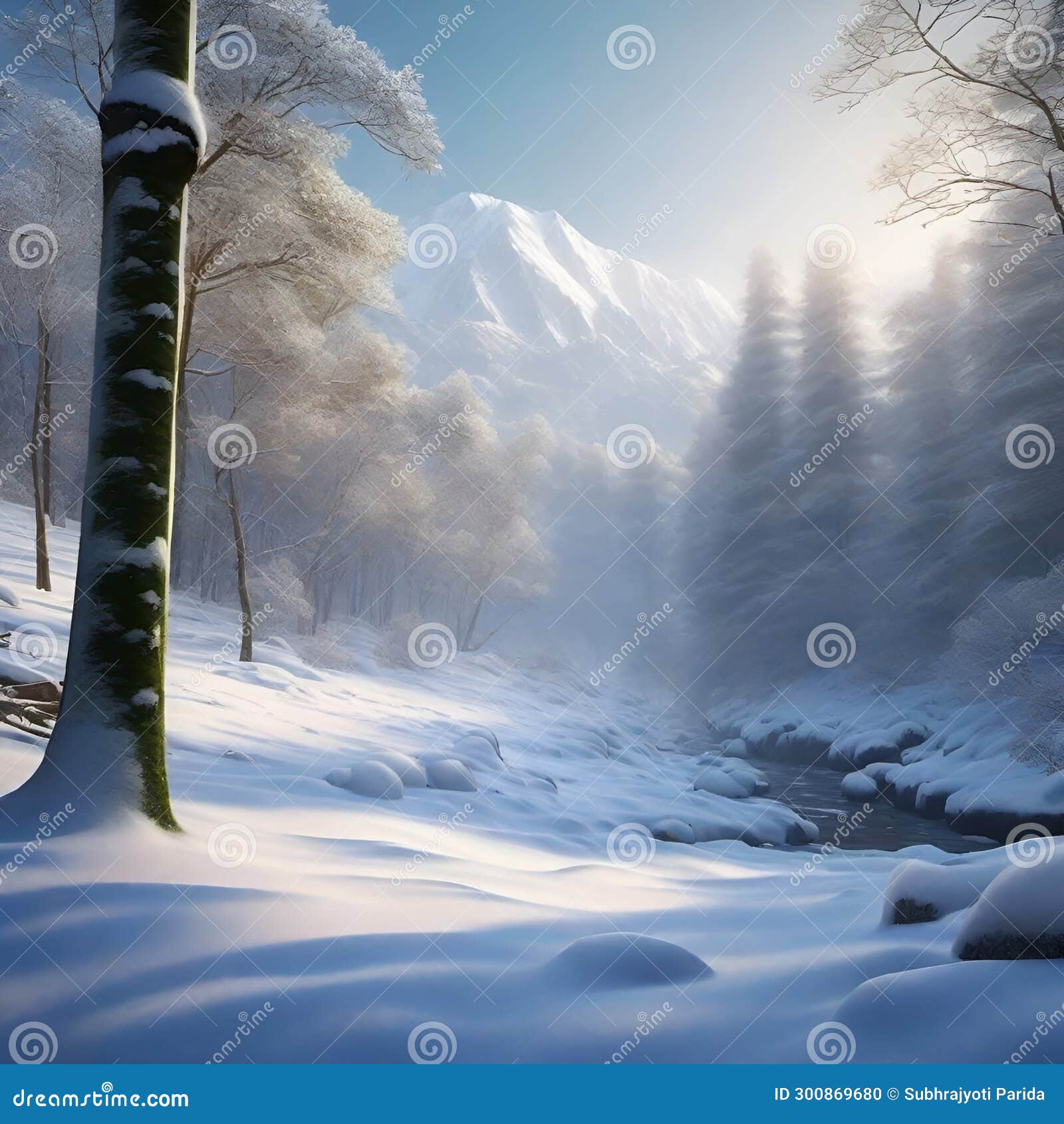 AI Generated Artwork Depicting Layers of Snow and Heavy Snowfall in the ...