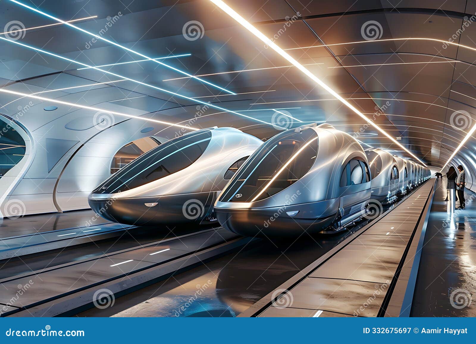 High-Speed Trains of the Future AI Art Stock Illustration ...