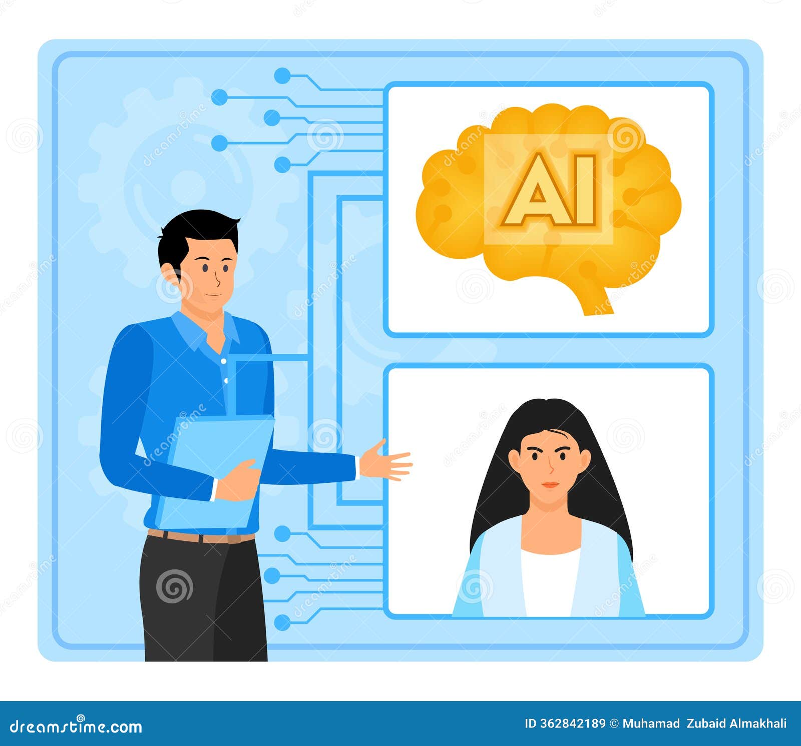 AI Generated Augmented Reality Concept with Human Collaboration. Stock ...