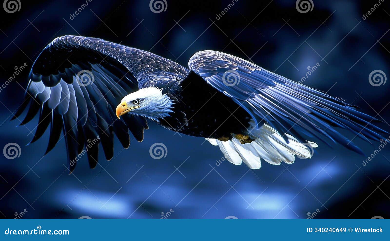 AI-Generated, Bald Eagle And US Flag, Independent Day, Freedom Stock Photography | CartoonDealer ...