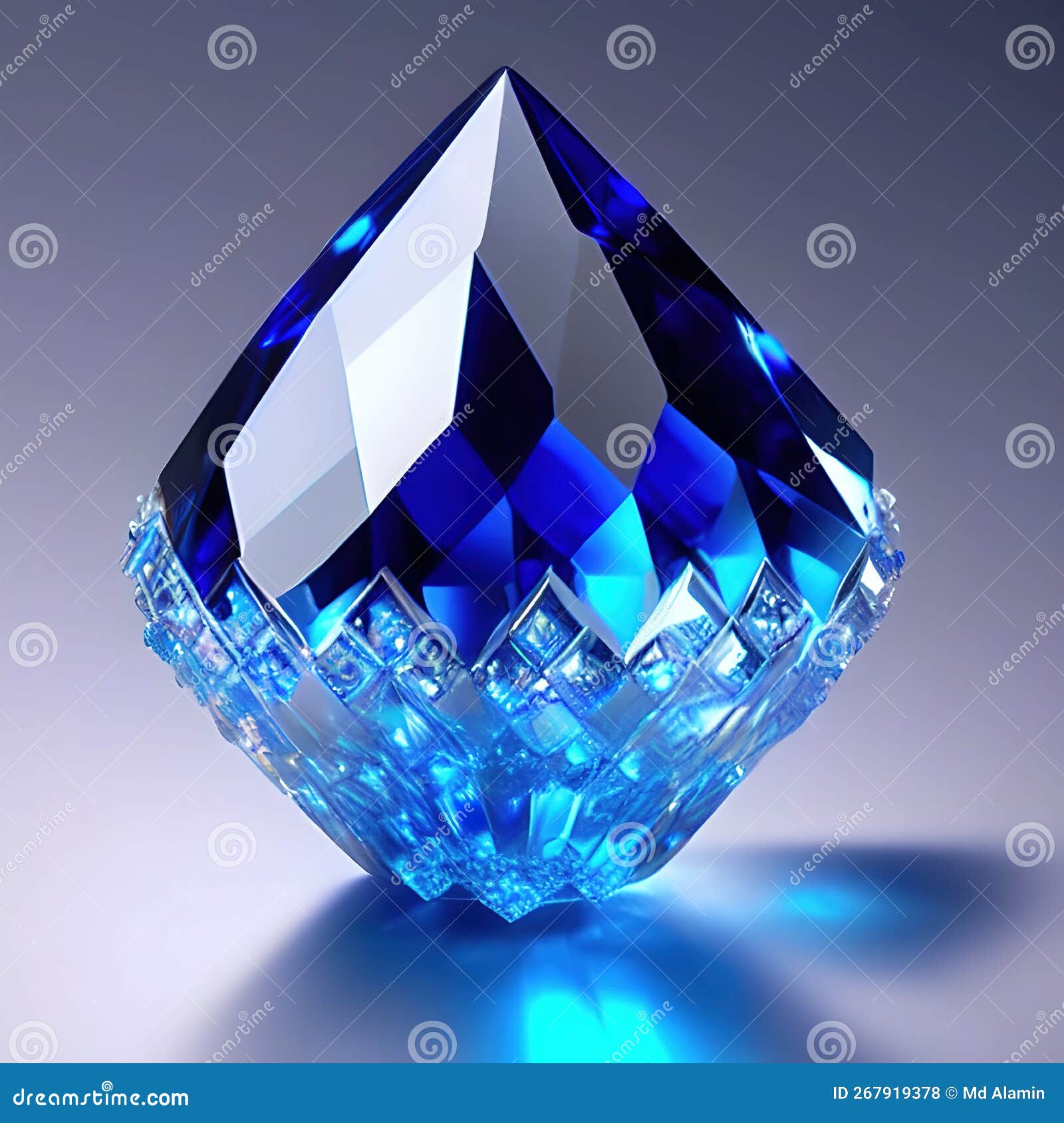 Beautiful Blue Clear Crystal by AI Generated Stock Photo - Image of ...