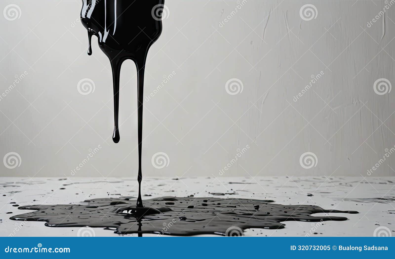 A Black Liquid is Dripping from a Container. Stock Illustration ...