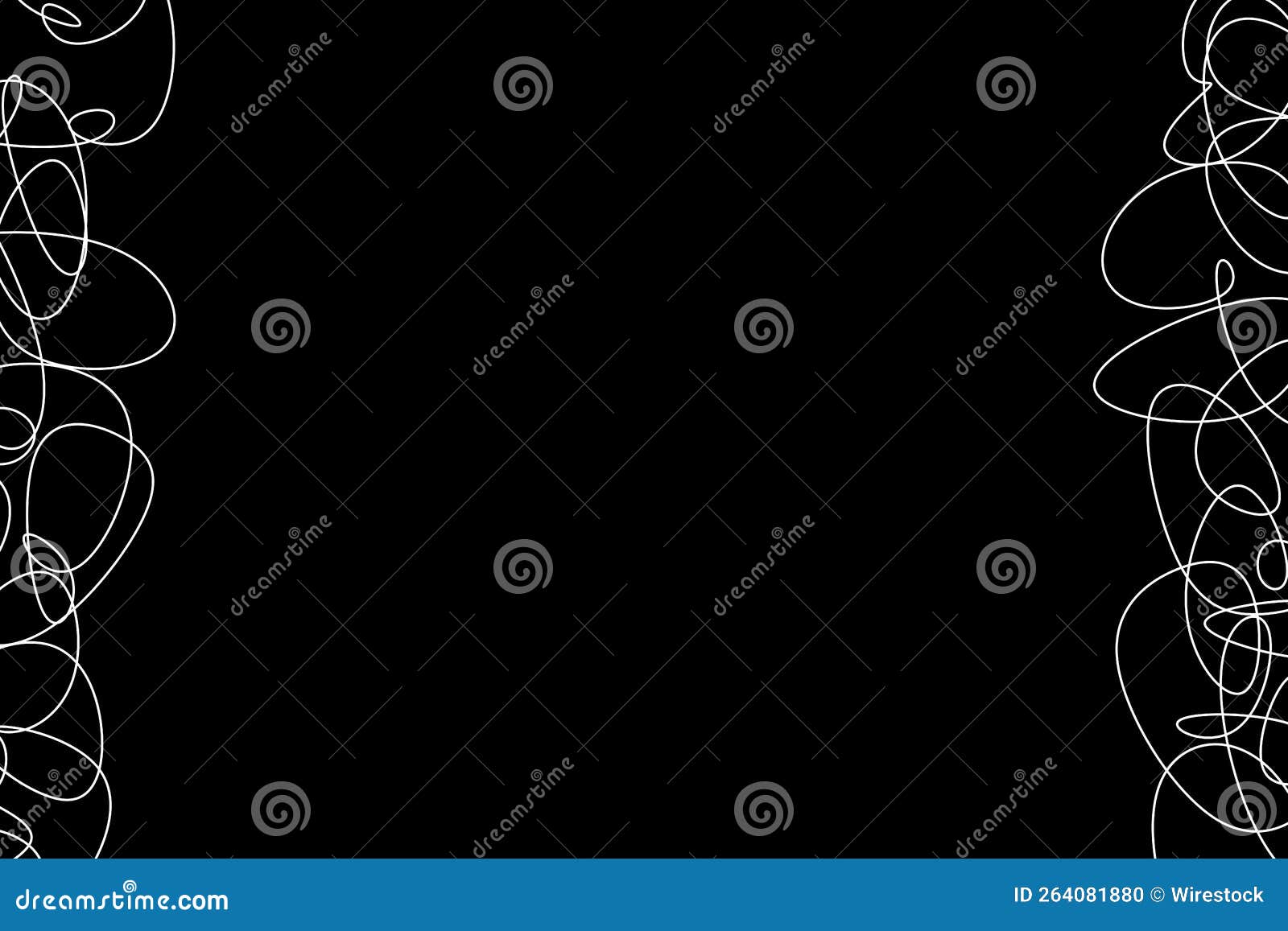 AI-generated Black Space with White Doodle Lines. Stock Photo - Image ...