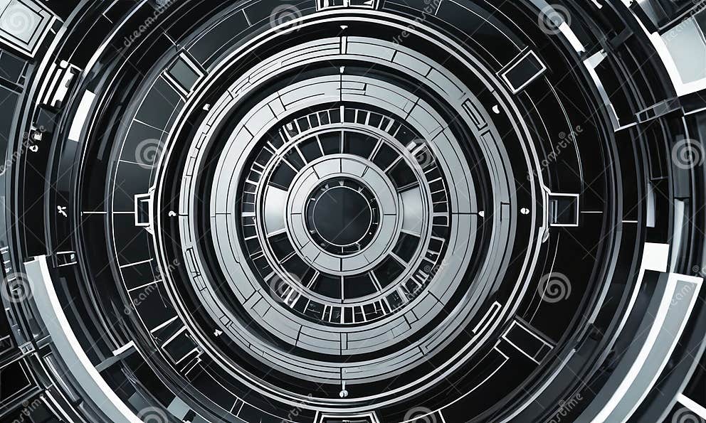 A Black and Silver Circle is the Focus of this Image. Stock ...