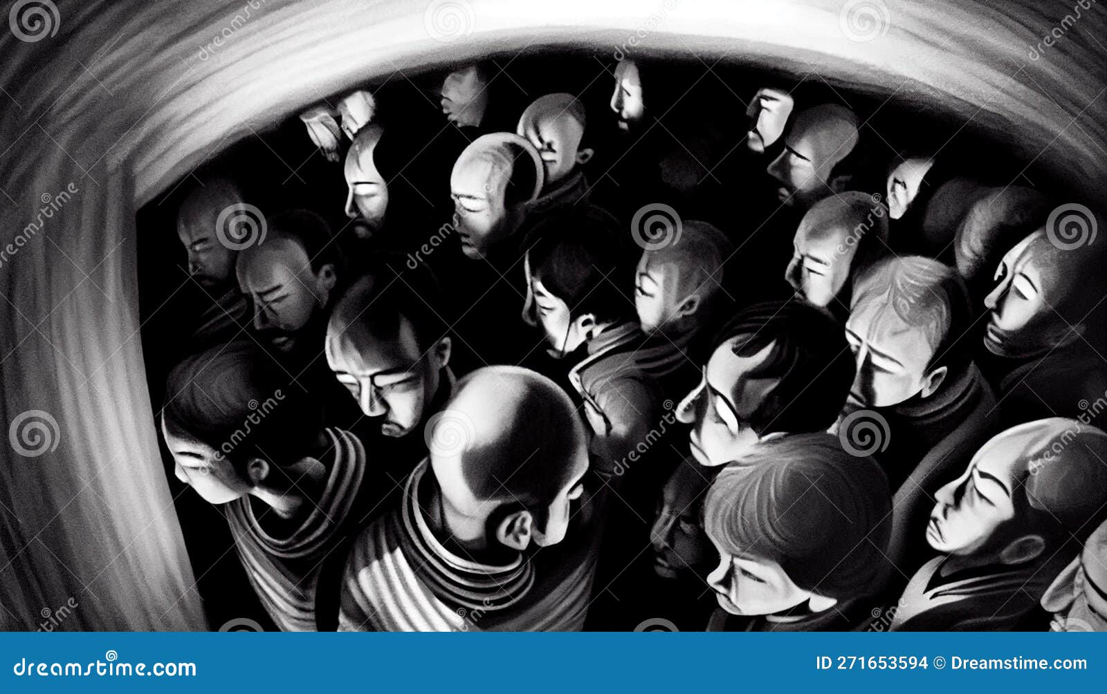 Constricted Oppression, Made with Generative AI Stock Illustration ...