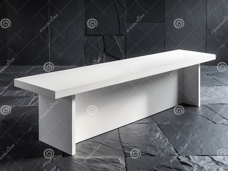 Blank White Rectangular Bar on Dark Slate Stone Background Stock Photo ...