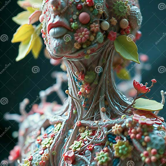 A Blend of Organic and Digital Aesthetics Stock Illustration ...