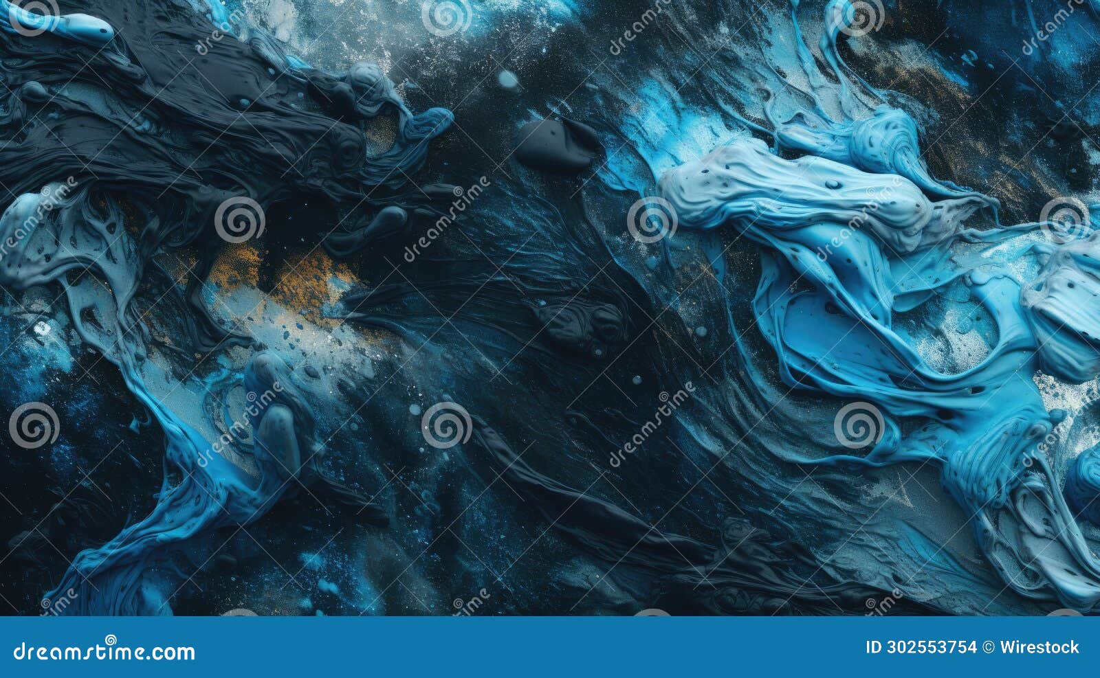 AI Generated Blue Abstract Fantasy Flow Stock Illustration ...