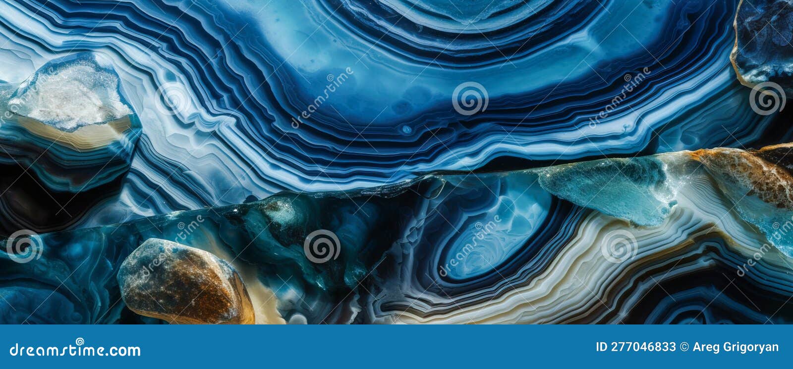 Blue Agate Stones Texture Seamless Background Vector Illustration ...