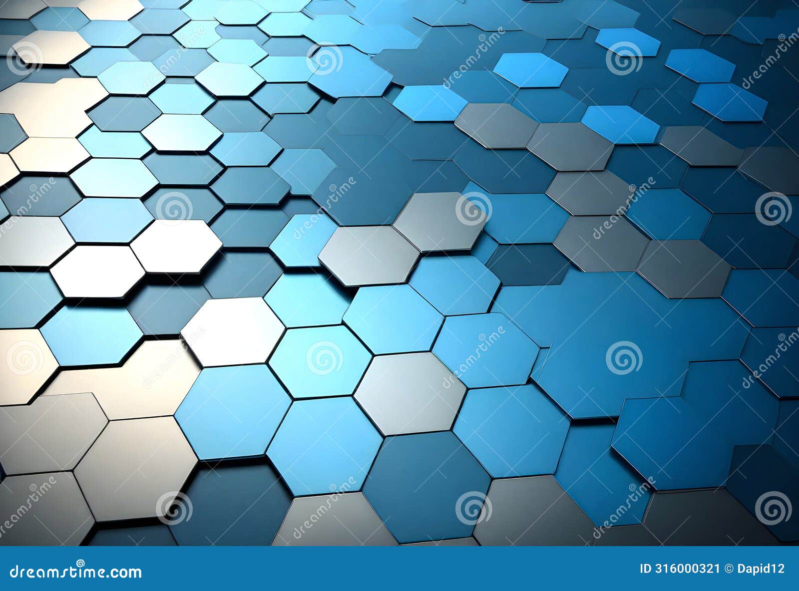 A Blue Floor with a Blue Background with a White and Blue Hexagon ...
